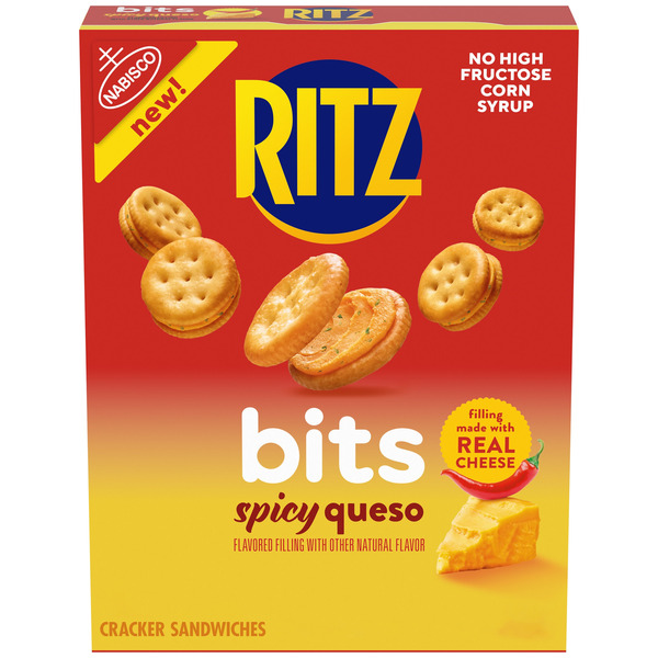 Ritz Bits Spicy Queso Sandwich Crackers, Snacks For Kids And Adults ...