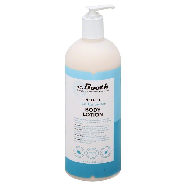 C. Booth Body Lotion, 4-in-1, Vanilla Butter (32 oz) - Instacart