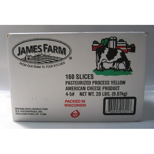 James Farm - Yellow American Cheese - 5 lbs/160 Slices Delivery or ...