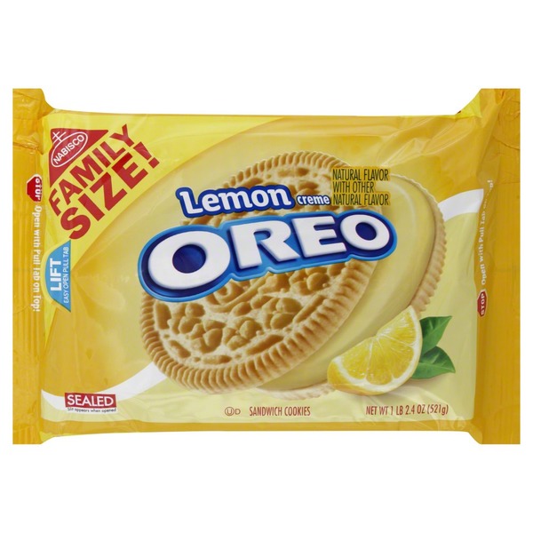 Oreo Cookies, Sandwich, Lemon Creme, Family Size (18.4 oz) - Instacart