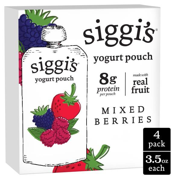 Siggi's Mixed Berries Reduced Fat Yogurt Pouches Pack Same-Day Delivery ...