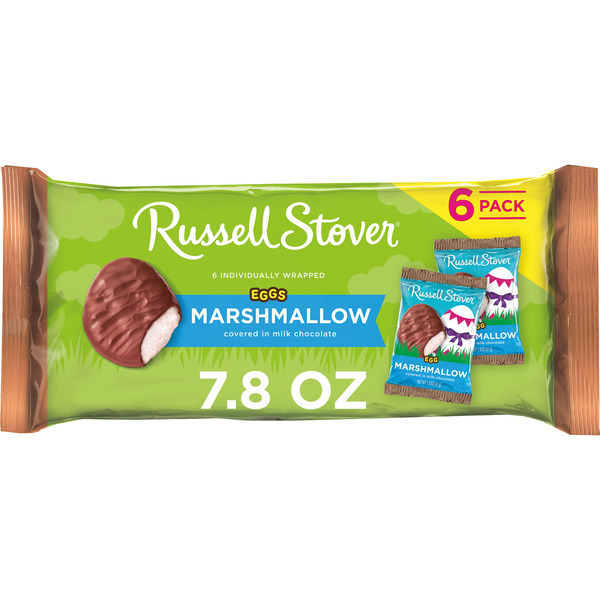 Russell Stover Easter Marshmallow Milk Chocolate Easter Eggs 6 Pack ...