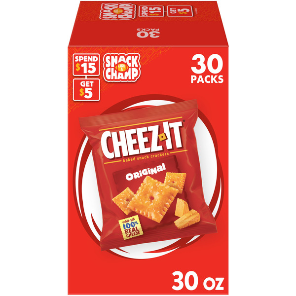 ShopRite Cheez-It Original Cheese Crackers, Baked Snack Crackers, 30 oz ...