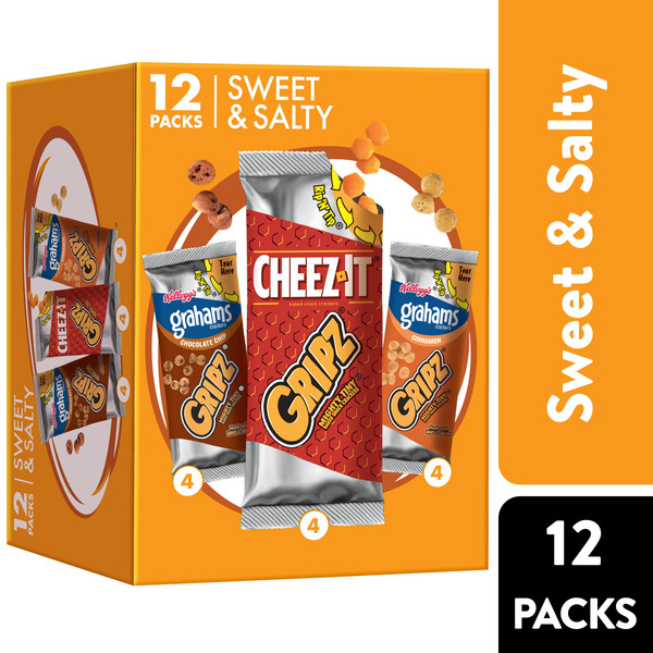 Gripz Tiny Baked Snack Crackers Variety Pack, Lunch Snacks, 11 oz, 12 ...