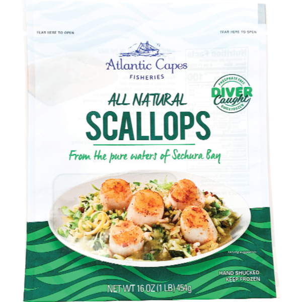 Atlantic Capes Fisheries 20/30 Count Frozen Peruvian Scallops 16 Oz ...