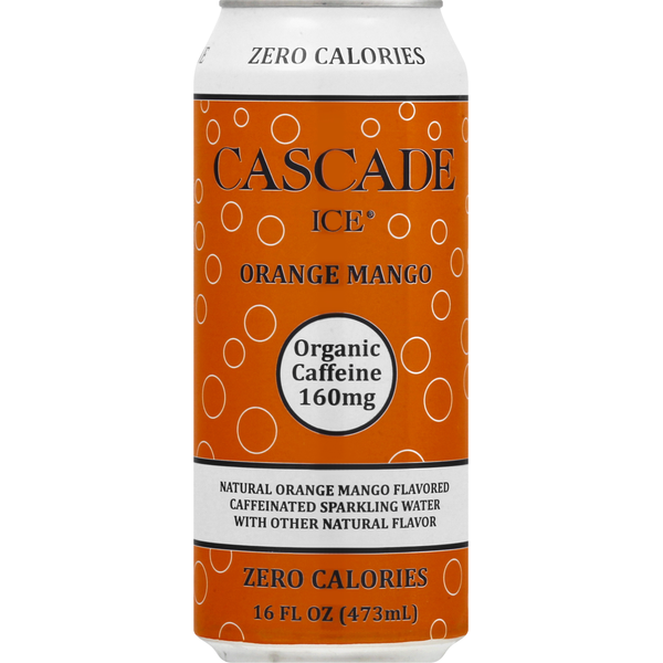 Cascade Ice Sparkling Water, Orange Mango, Caffeinated (16 oz) - Instacart