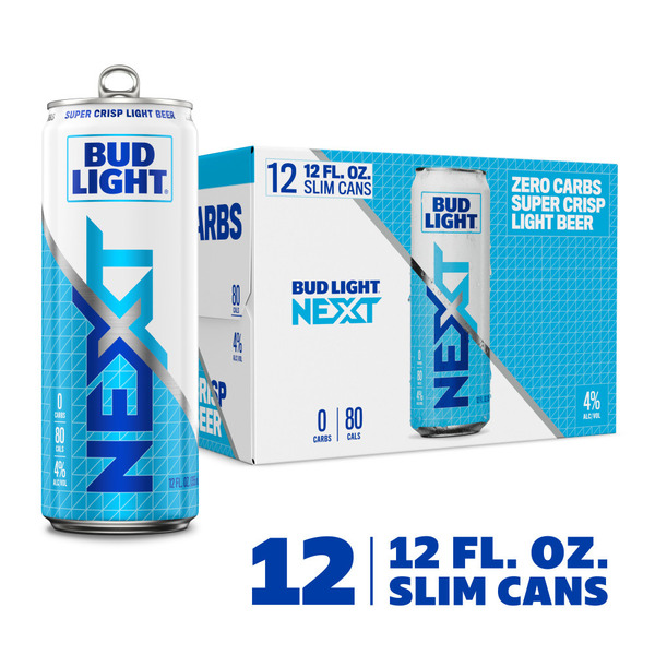 Bud Light Next Zero Carbs American Lager Beer 12 Pack, 12 Fl Oz Cans ...