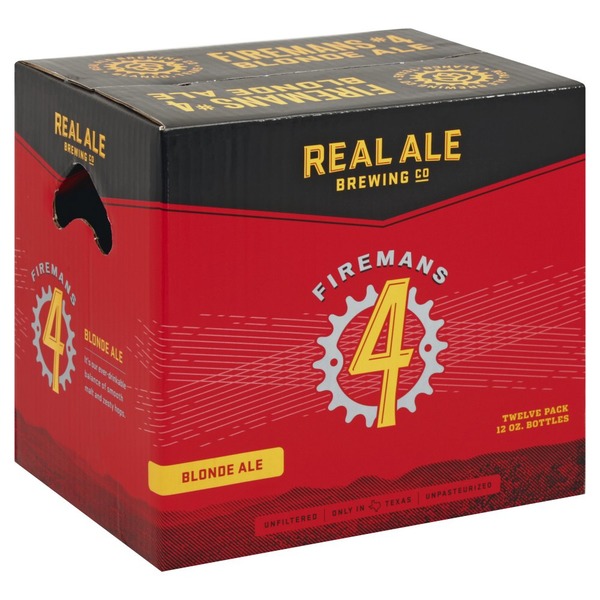 Real Ale Brewing Beer, Blond Ale, Firemans 4, Twelve Pack (12 fl oz ...