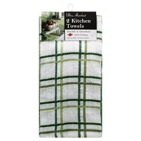 Publix Ritz Kitchen Towels, Ultra Absorbent, Multi Check, Cactus Same ...