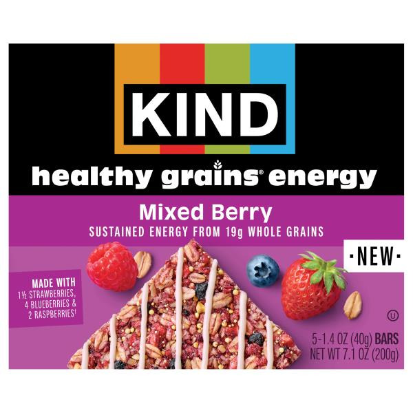 KIND Healthy Grains Energy Bars, Mixed Berry, 19g Whole Grains, Made ...