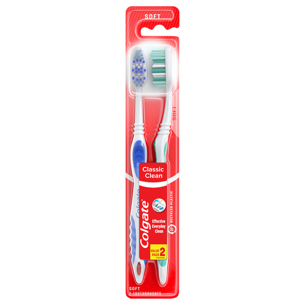 Colgate Classic Clean Soft Toothbrushes with Tongue Cleaner Same-Day ...