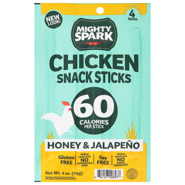 Wegmans Mighty Spark Chicken Snack Sticks, Honey & Jalapeño, 4 Count ...