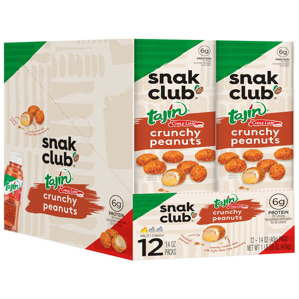 Snak Club Crunchy Peanuts, Tajin Chile Lime, 1.4 oz, 12 ct Same-Day ...