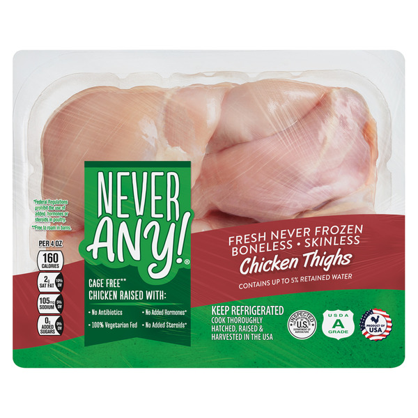 Never Any! Fresh Antibiotic Free Boneless Skinless Chicken Thighs Same ...