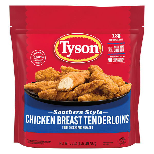 Tyson Fully Cooked Southern Style Chicken Breast Tenderloins, Frozen ...