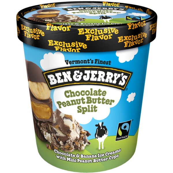 Ben & Jerry's Ice Cream Chocolate Peanut Butter Split (16 oz) - Instacart