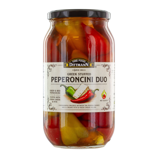 Fine Food Dittmann Greek Green & Red Peperoncini Stuffed With Cream ...