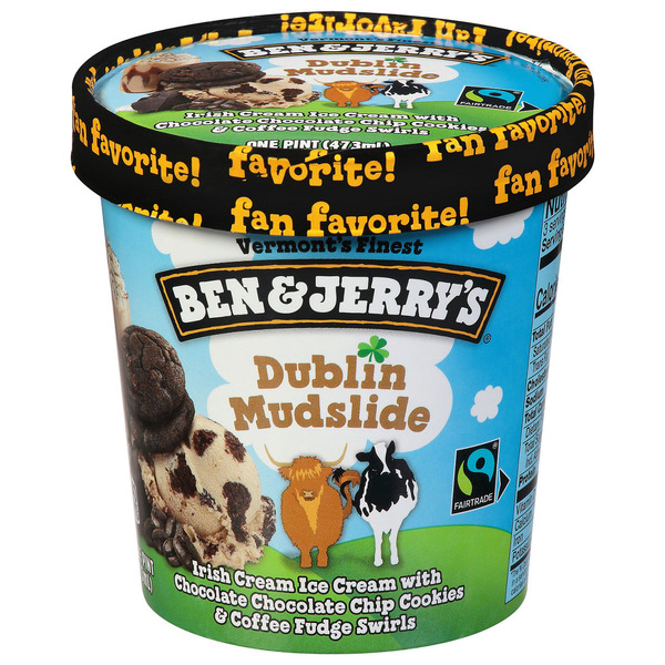 Wegmans Ben & Jerry's Dublin Mudslide Irish Cream Ice Cream Pint Same ...