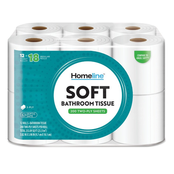 Family Dollar Homeline Soft Bathroom Tissue Rolls Unscented Same-Day ...