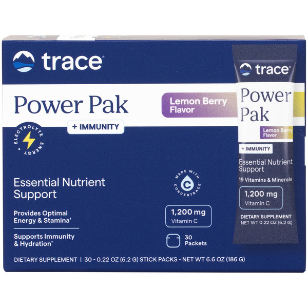 Trace Minerals Electrolyte Stamina Powerpak + Immunity Vitamin C 1200 ...