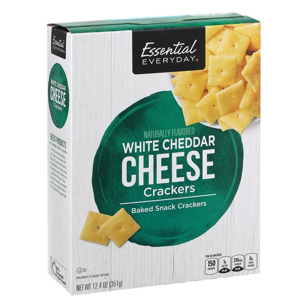 Essential Everyday Snack Crackers, White Cheddar Cheese, Baked (12.4 oz ...