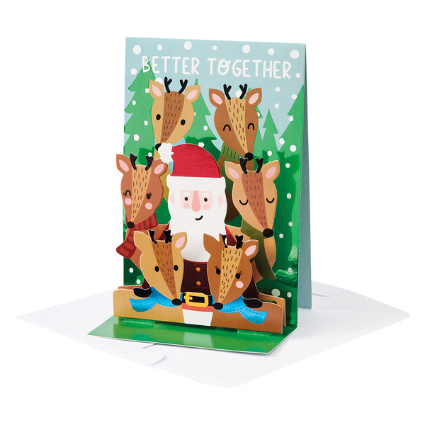 ALDI Merry Moments Design Co. Pop Up Christms Cards Reindeer Same-Day ...