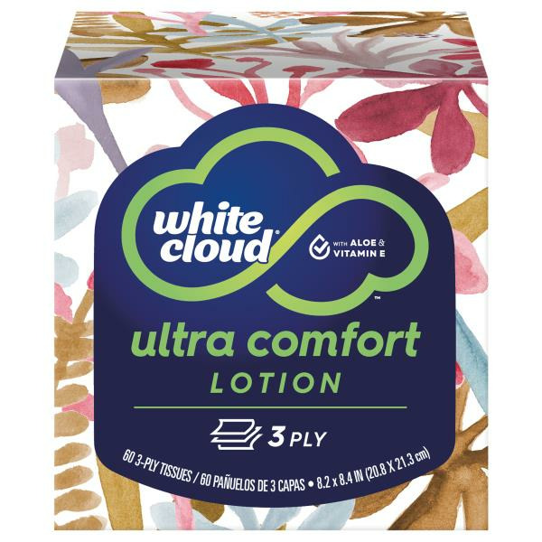 White Cloud Facial Tissue, Lotion, Ultra Comfort, 3-Ply Same-Day ...