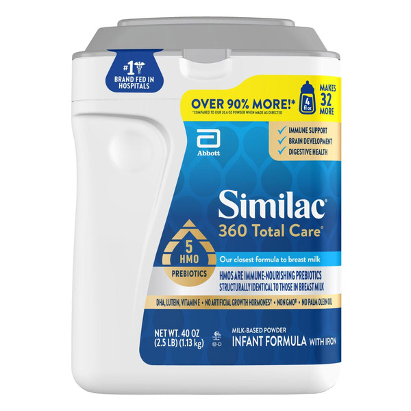 Similac 360 Total Care Infant Formula Powder, Has 5 HMO Prebiotics Same ...