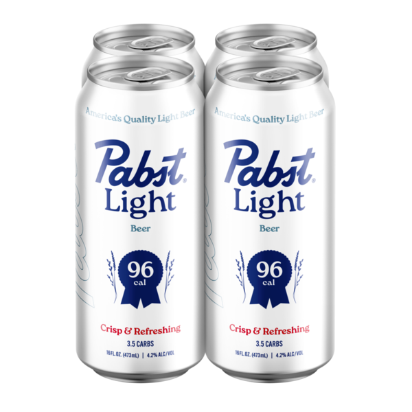 Pabst Blue Ribbon Pabst Light Beer, 4 Pack, 16 fl oz Cans Same-Day ...
