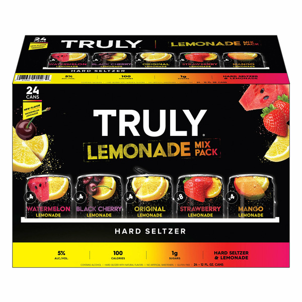 Truly Hard Seltzer Lemonade Mix Pack, 12 fl oz, 24-count Same-Day ...