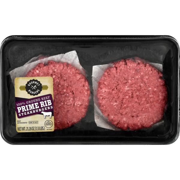 GOURMET BURGERS 80% Lean 20% Fat Ground Prime Beef Ribeye Steak Burger ...