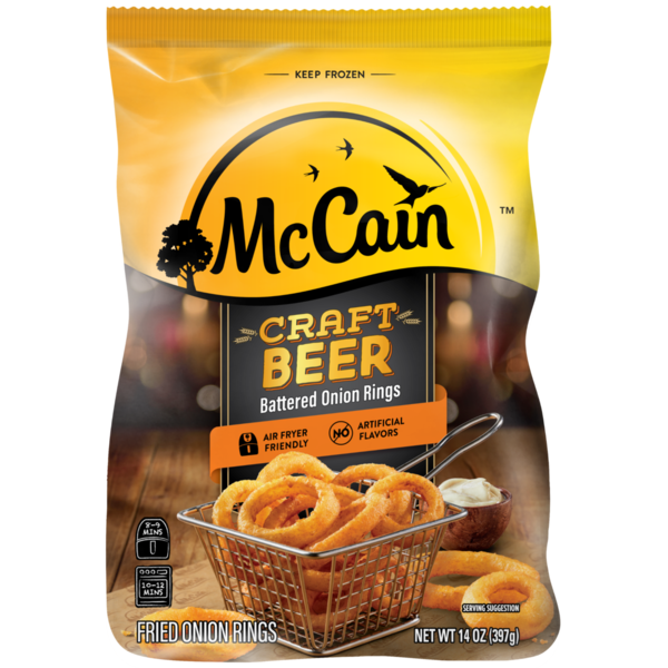 McCain Craft Beer Battered Onion Rings, 14 OZ (Frozen Onion Rings) Same ...