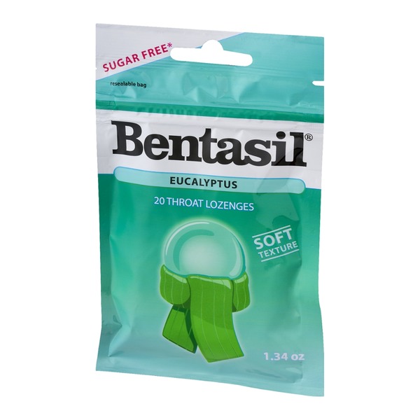 Bentasil Eucalyptus Throat Lozenges Sugar Free - 20 CT (1.34 oz ...