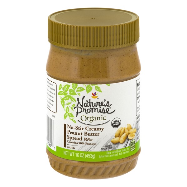 Nature's Promise Organic No-Stir Creamy Peanut Butter Spread (16 oz ...