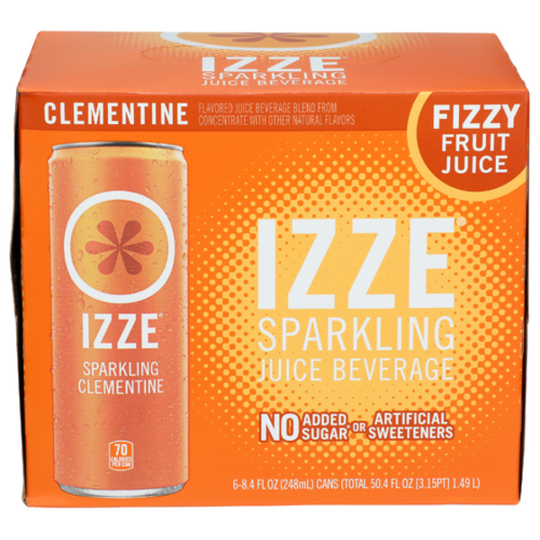 IZZE Sparkling Juice Beverage Blend, Clementine, No Sugar Added, 8.4 FL OZ, 6 Cans Same-Day ...