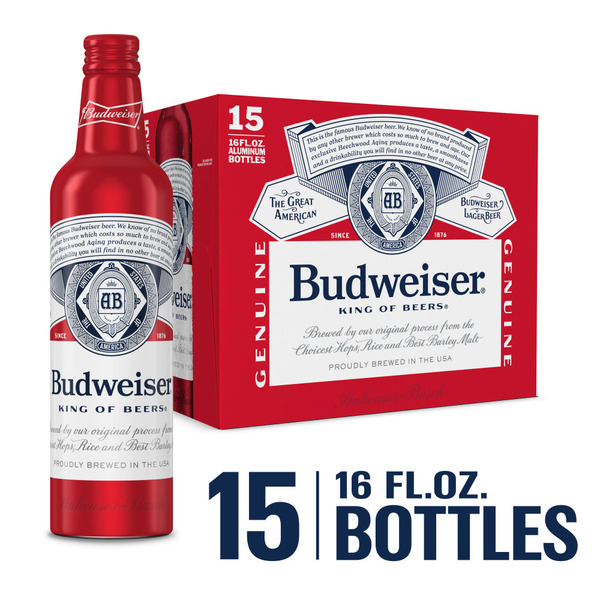 Budweiser American Lager Beer 15 Pack, 16 Fl Oz Aluminum Bottles Same-Day Delivery or Pickup ...