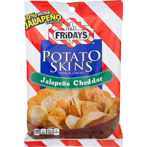 TGI Fridays Snack Chips, Jalapeno Cheddar, Potato Skins (3 oz) - Instacart