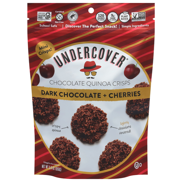 Undercover Chocolate Quinoa Crisps, Dark Chocolate + Cherries, Mini ...
