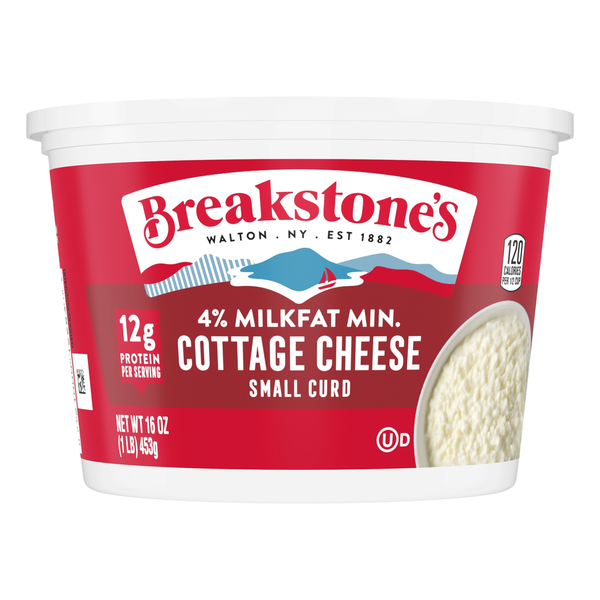 Breakstone's Cottage Cheese, 4% Milkfat Min, Small Curd Same-Day ...