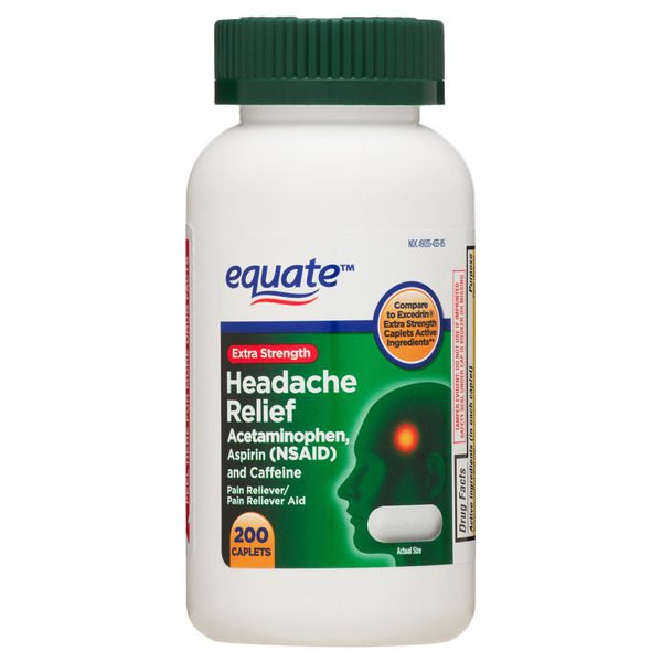 Walmart Equate 250 mg Extra Strength Headache Relief Acetaminophen ...