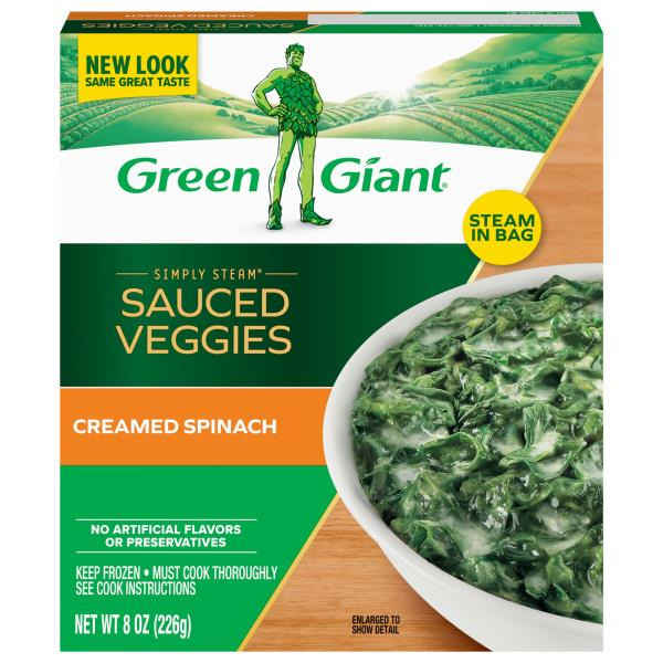 Green Giant Simply Steam Creamed Spinach, Sauced Frozen Vegetables Same ...