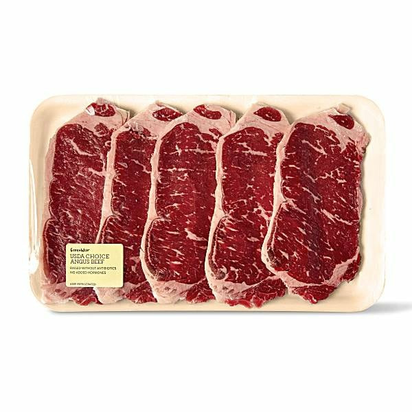 GreenWise Raised Without Antibiotics USDA Prime Boneless Thin Sliced Angus Strip Steak Same-Day ...