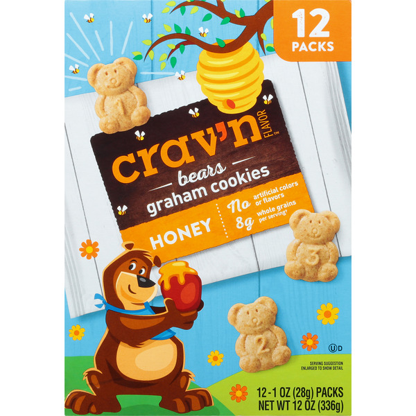 Crav'n Flavor Graham Cookies, Bears, Honey, 12 Packs Same-Day Delivery ...
