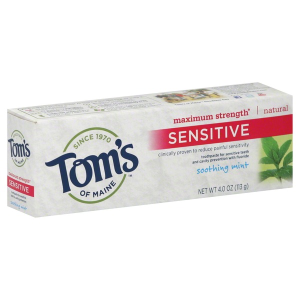 Tom's Of Maine Toothpaste, Sensitive, Soothing Mint (4 oz) - Instacart