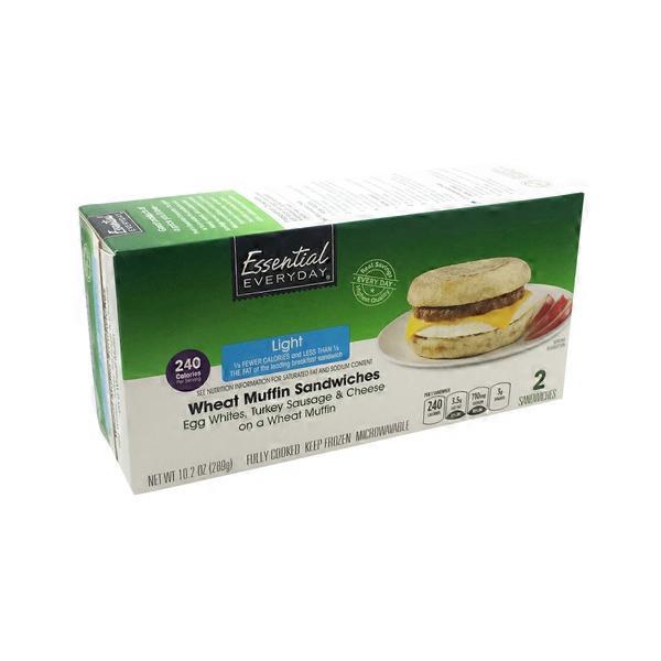 Essential Everyday Wheat Muffin Egg Whites, Turkey Sausage & Cheese ...