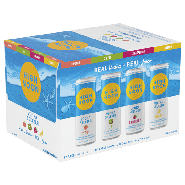 High Noon Beach Pack Vodka Hard Seltzer 355ml Can 4 Pack Same-Day ...