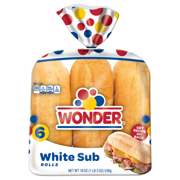 Wonder Bread White Sub Rolls Same-Day Delivery or Pickup | Publix