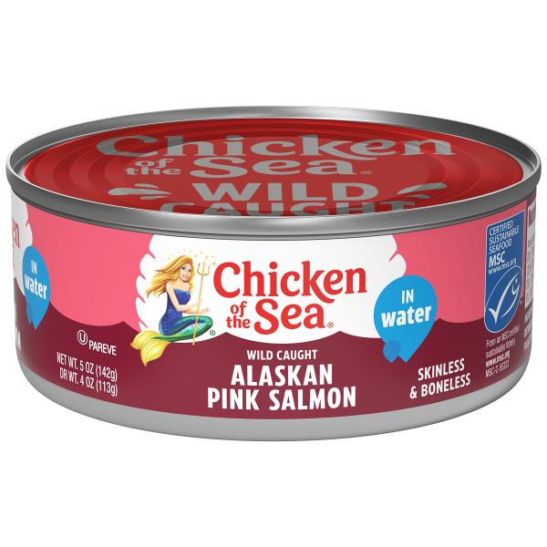 Chicken of the Sea Wild Caught Alaskan Pink Salmon, Skinless & Boneless ...