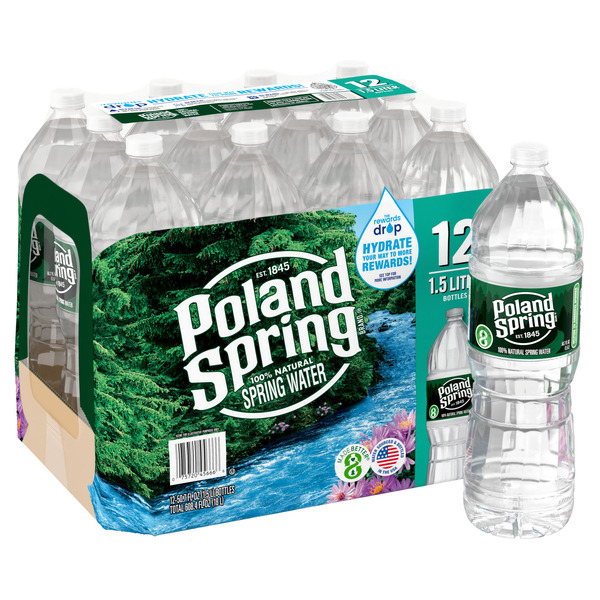 Poland Spring 100% Natural Spring Water, 1.5 L, 12-count Same-Day ...