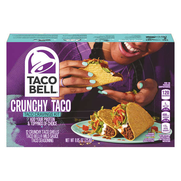 Taco Bell Crunchy Taco Dinner Kit with Twelve Crunchy Taco Shells, Mild ...